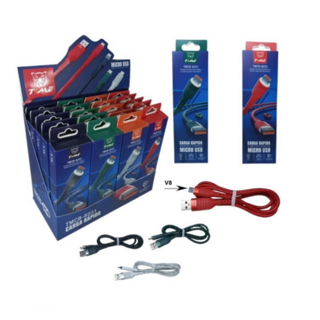 CABLE DE DATOS MICRO USB 3.1A REFORZADO MTCB-6231 TIME PACK (20 UNDS) - OKEY