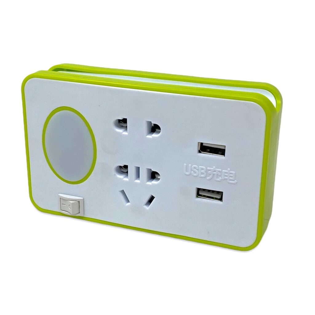 ZAPATILLA + 2 PUERTOS USB CON LUZ Y SOPORTE CELULAR EL0324 - OKEY